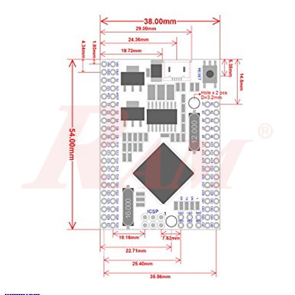Arduino Mega2560 Pro Mini Embed Ch340g Ram Electronics Website
